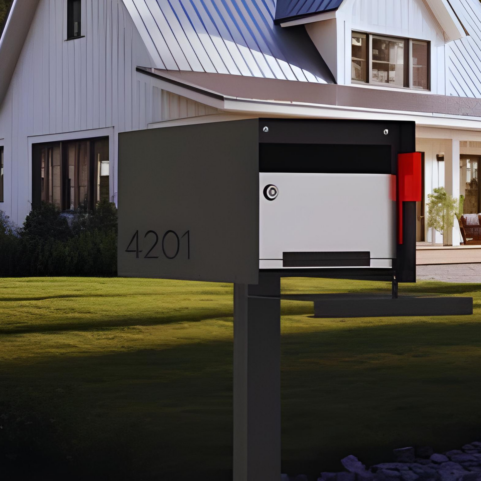 Post Mounted Mailbox - Flat Top Style - Olio Home – Olio Home.